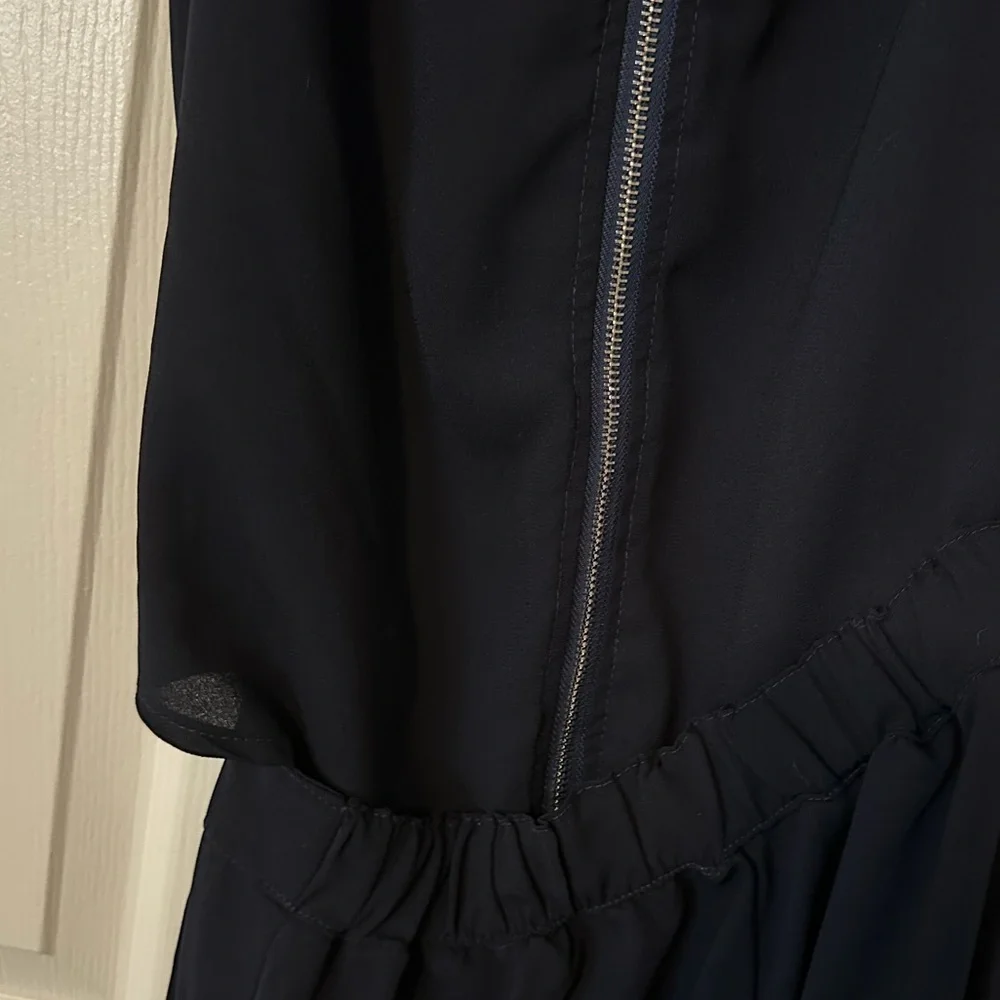 Pants & Jumpsuits | Navy Blue Romper Tucks In And Zips In The Back ...